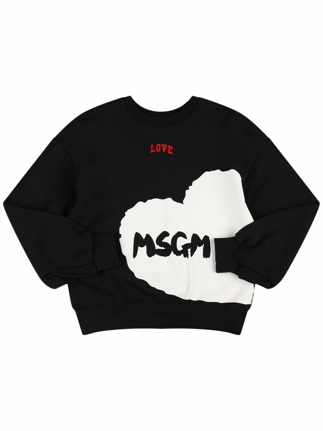 MSGM Love Logo Printed Cotton Sweatshirt MSGM