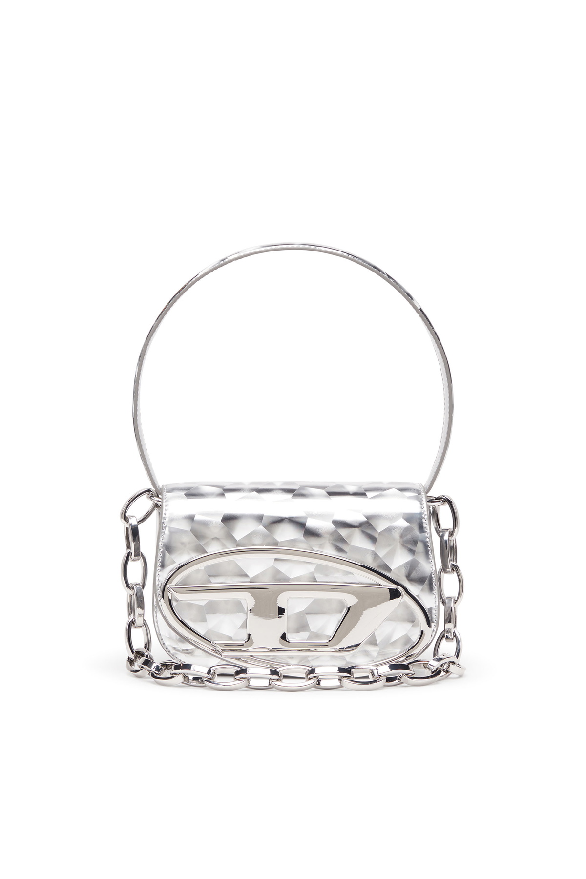 Diesel 1DR-Iconic shoulder bag with mirror effect - Shoulder Bags ...