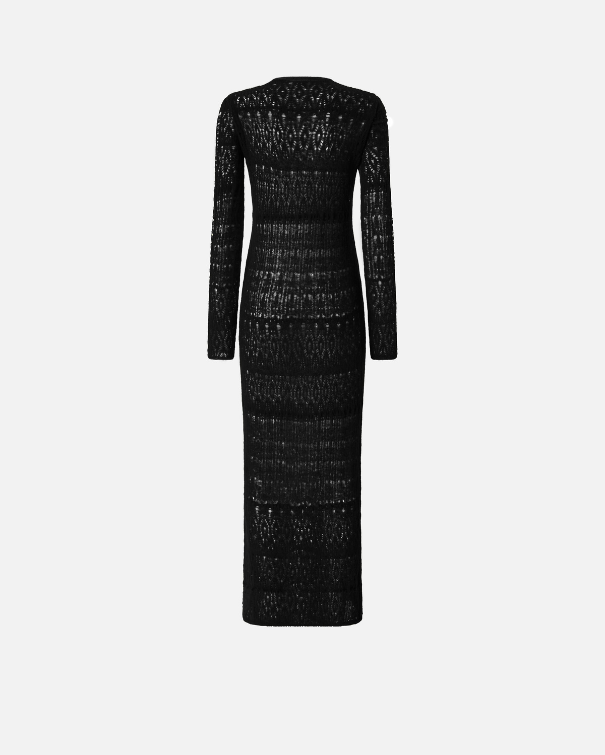 Pinko Perforated Knit Long Dress Limo Black Pinko