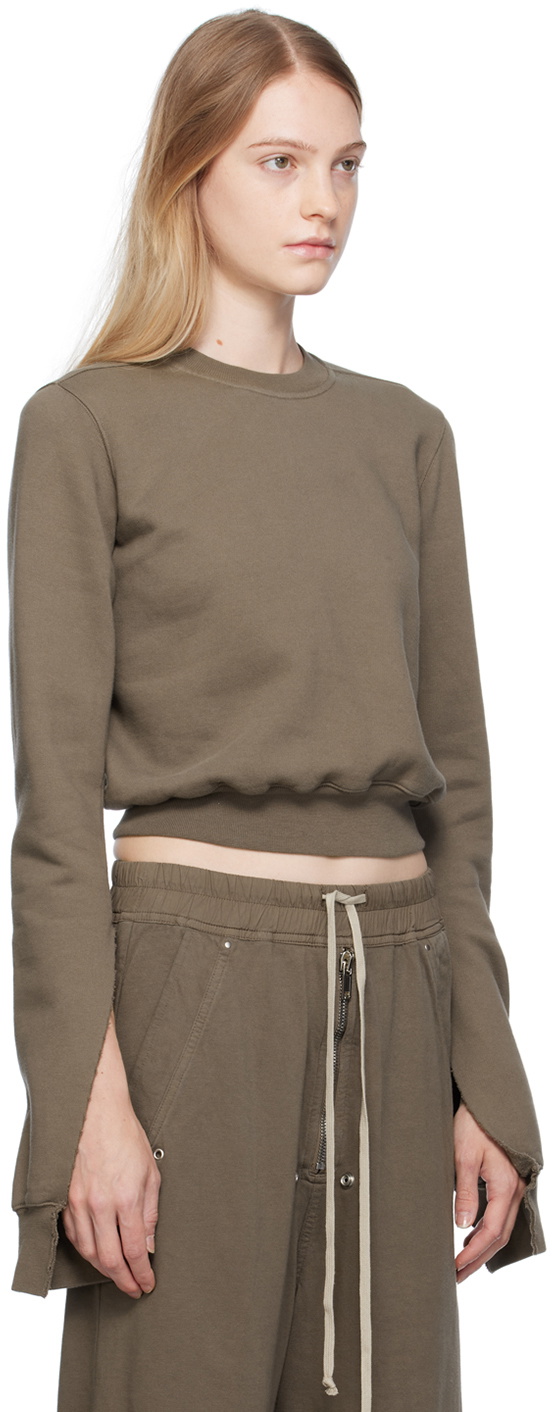 Rick Owens DRKSHDW Gray Raw Edge Sweatshirt Rick Owens Drkshdw