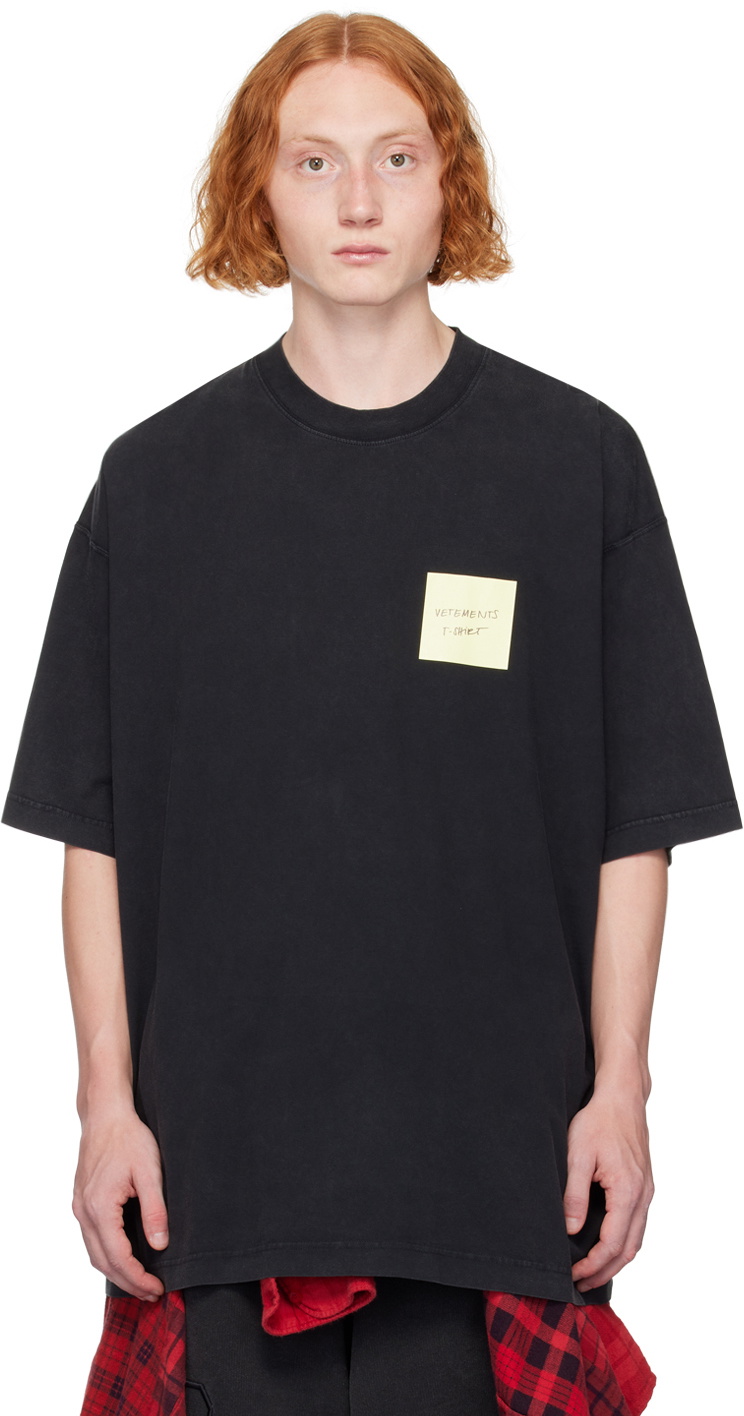 VETEMENTS Black Sticker T-Shirt Vetements