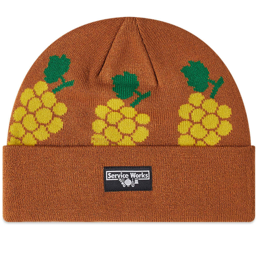 Service Works Men's Grape Beanie in Brown Service Works