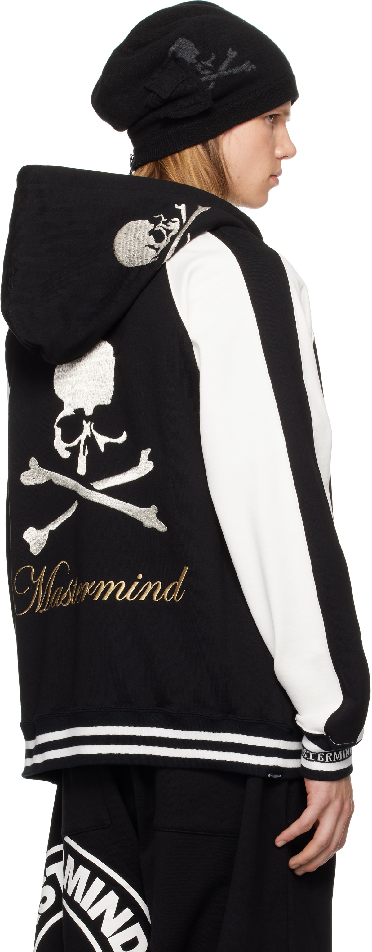 MASTERMIND WORLD Black & White Souvenir Full-Zip Hoodie MASTERMIND WORLD