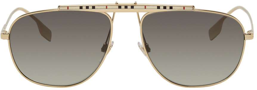 Burberry Gold Aviator Sunglasses Burberry