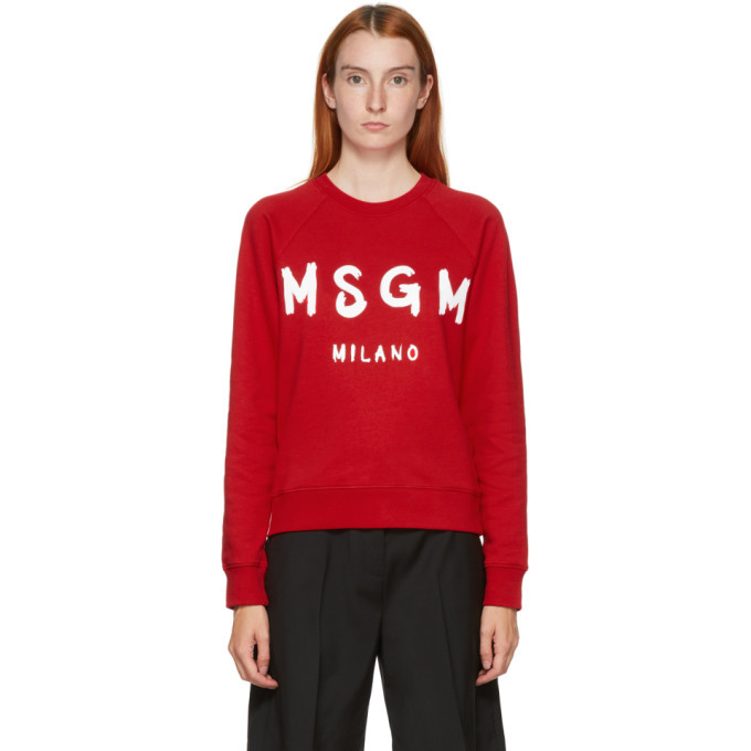 MSGM Red Artist Logo Sweatshirt MSGM
