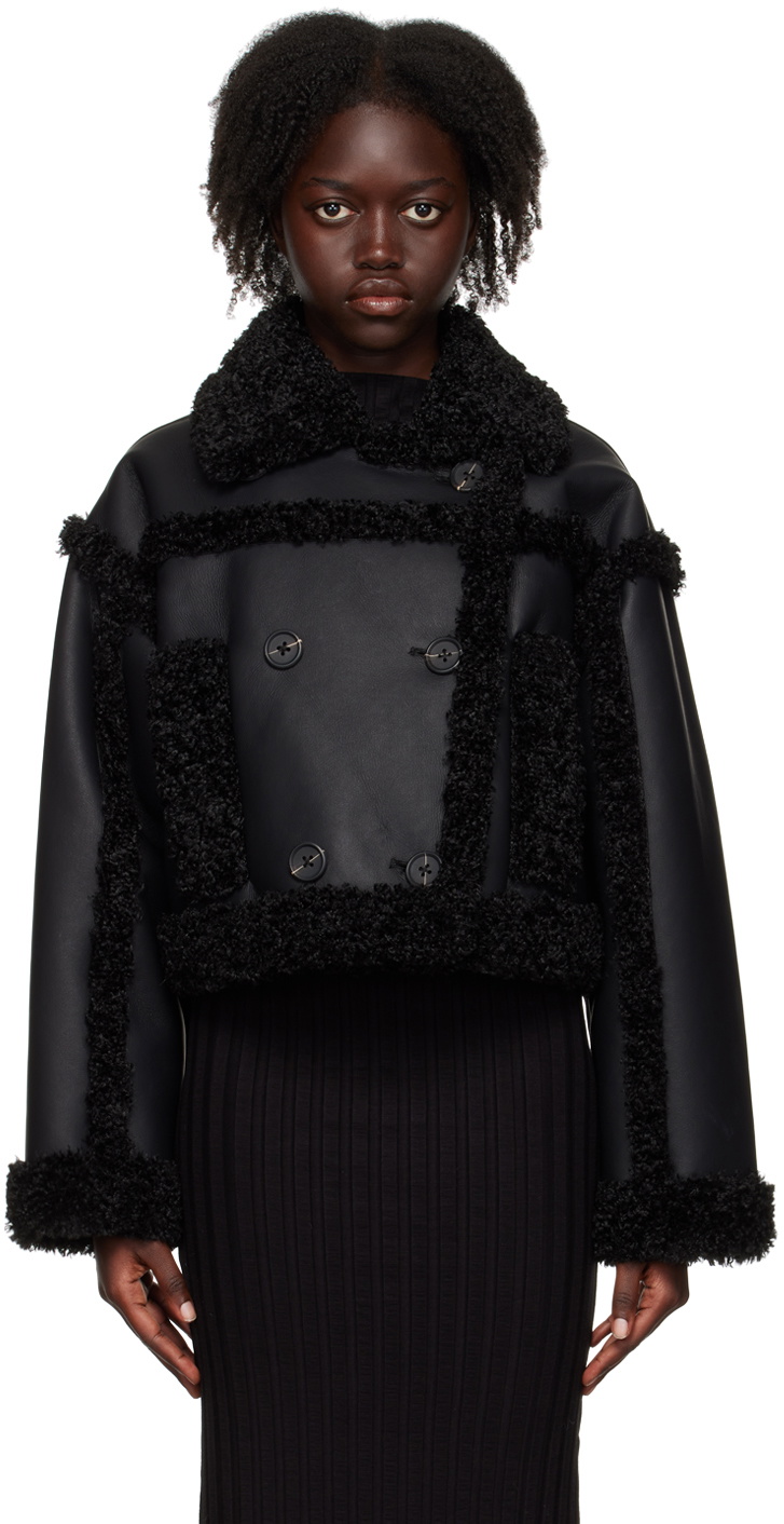 Stand Studio Black Kristy Faux-Leather Jacket Stand Studio