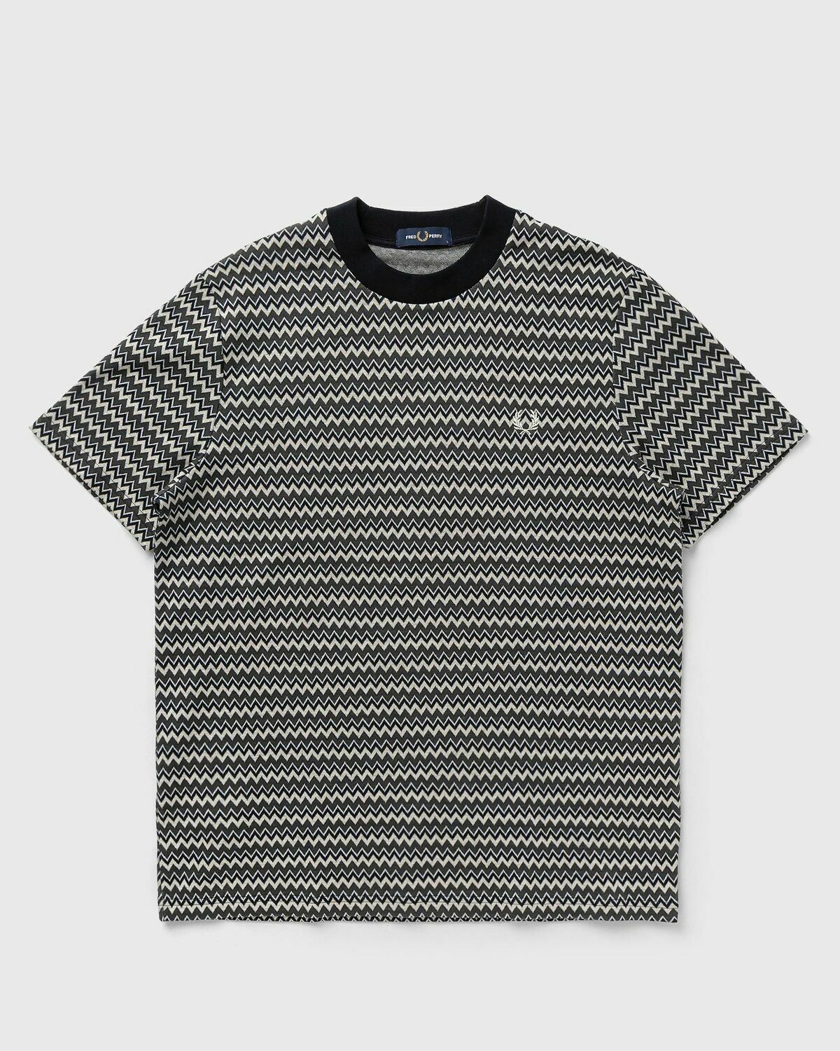Fred Perry Jacquard T Shirt Blue Shortsleeves Fred Perry