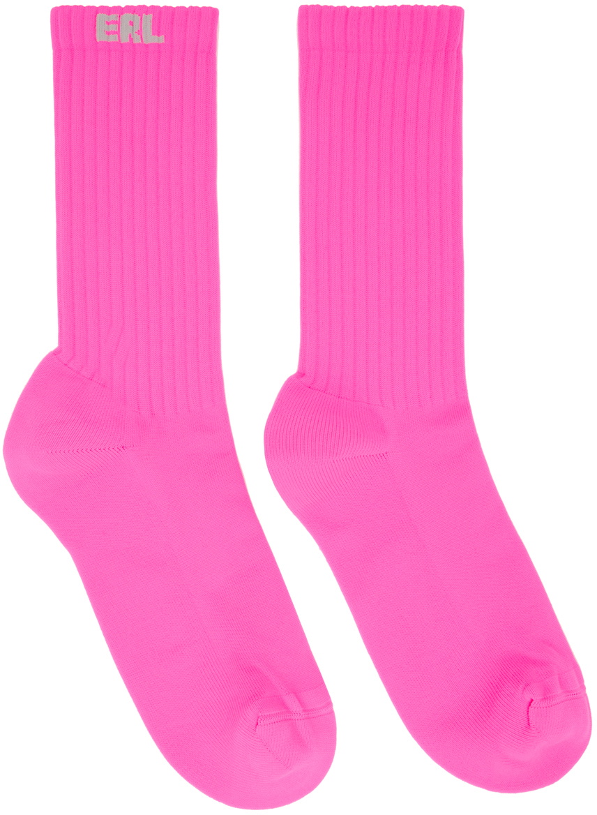 ERL Pink Knit Mesh Socks ERL
