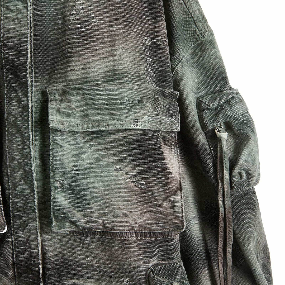The Attico Women's Fern Cargo Short Coat in Stained Green Camouflage ...