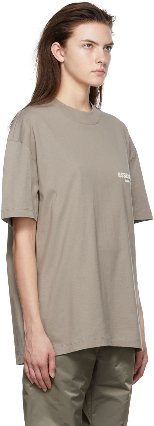 Essentials Taupe Cotton T-Shirt Essentials