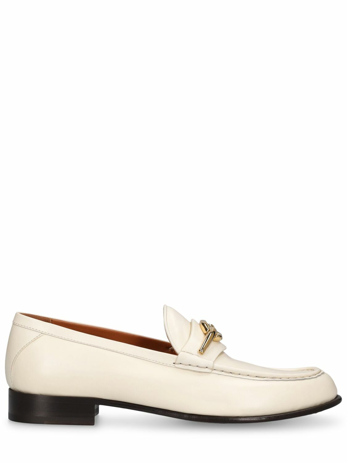 VALENTINO GARAVANI - 25mm V Logo Gate Leather Loafers Valentino Garavani