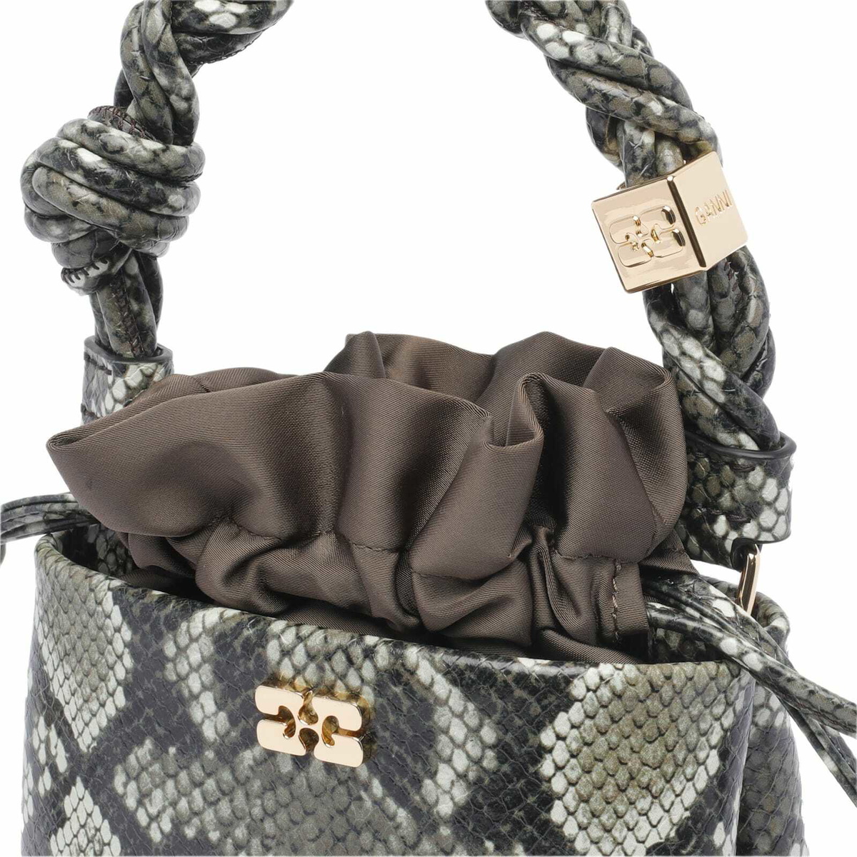 Ganni Mini Bou Snake Bucket Bag GANNI
