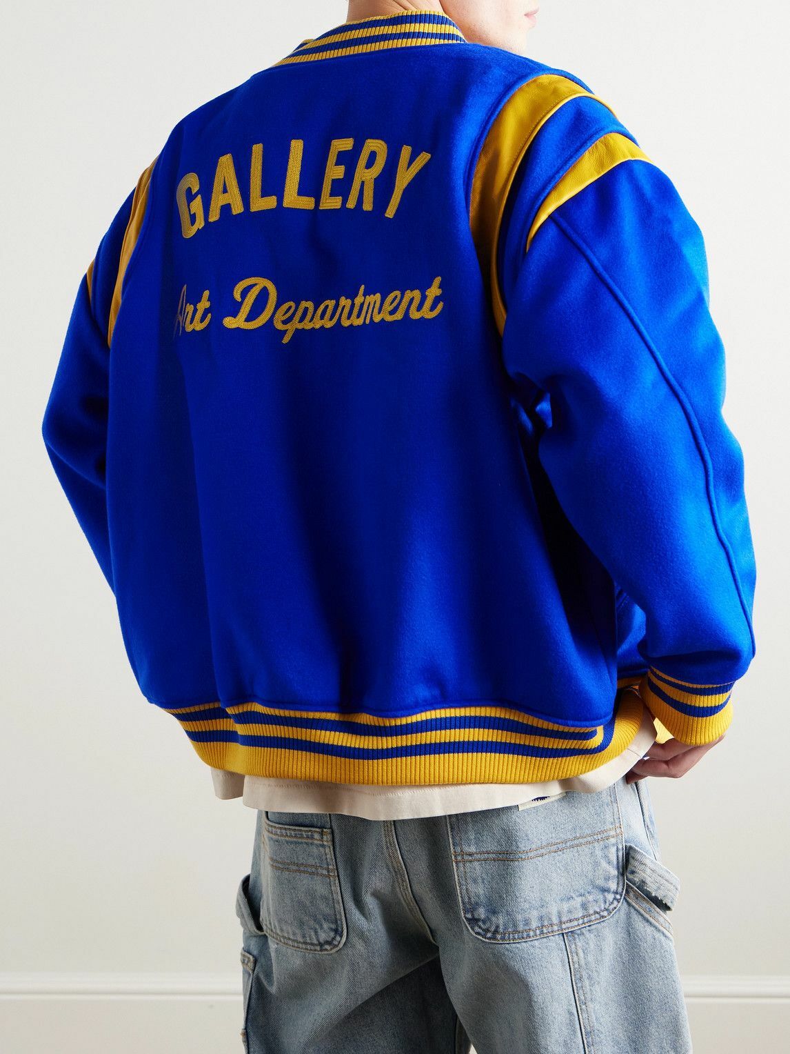 Gallery Dept. - Logo-Embroidered Appliquéd Leather-Trimmed Wool-Blend ...