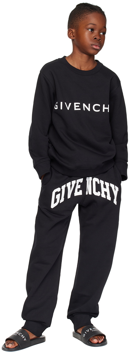 Givenchy Kids Black Embossed Pool Slides Givenchy