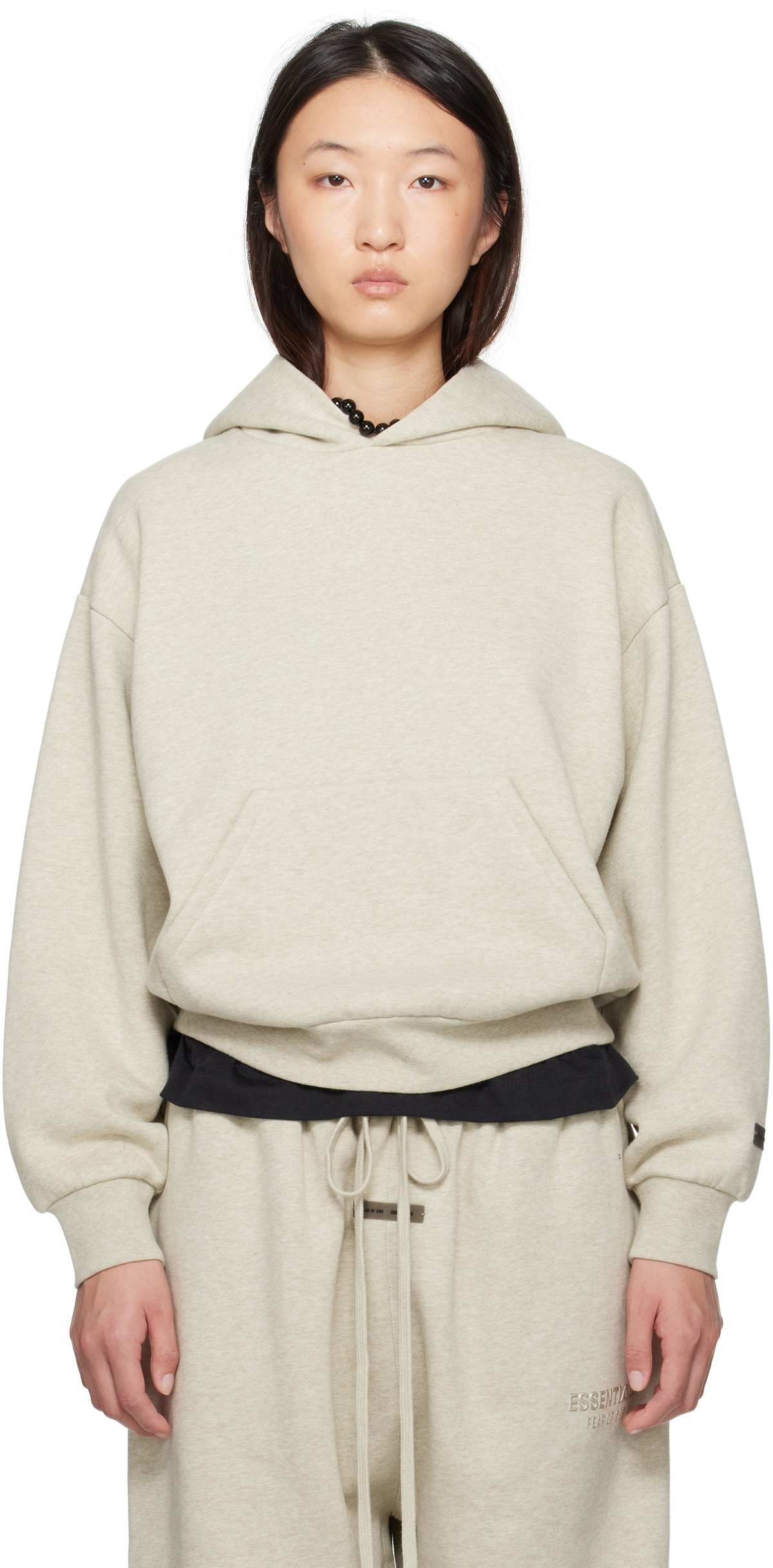 Fear of God ESSENTIALS Beige Classic Fit Hoodie Fear Of God Essentials