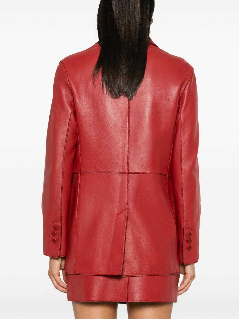 PAROSH - Leather Blazer Jacket Parosh