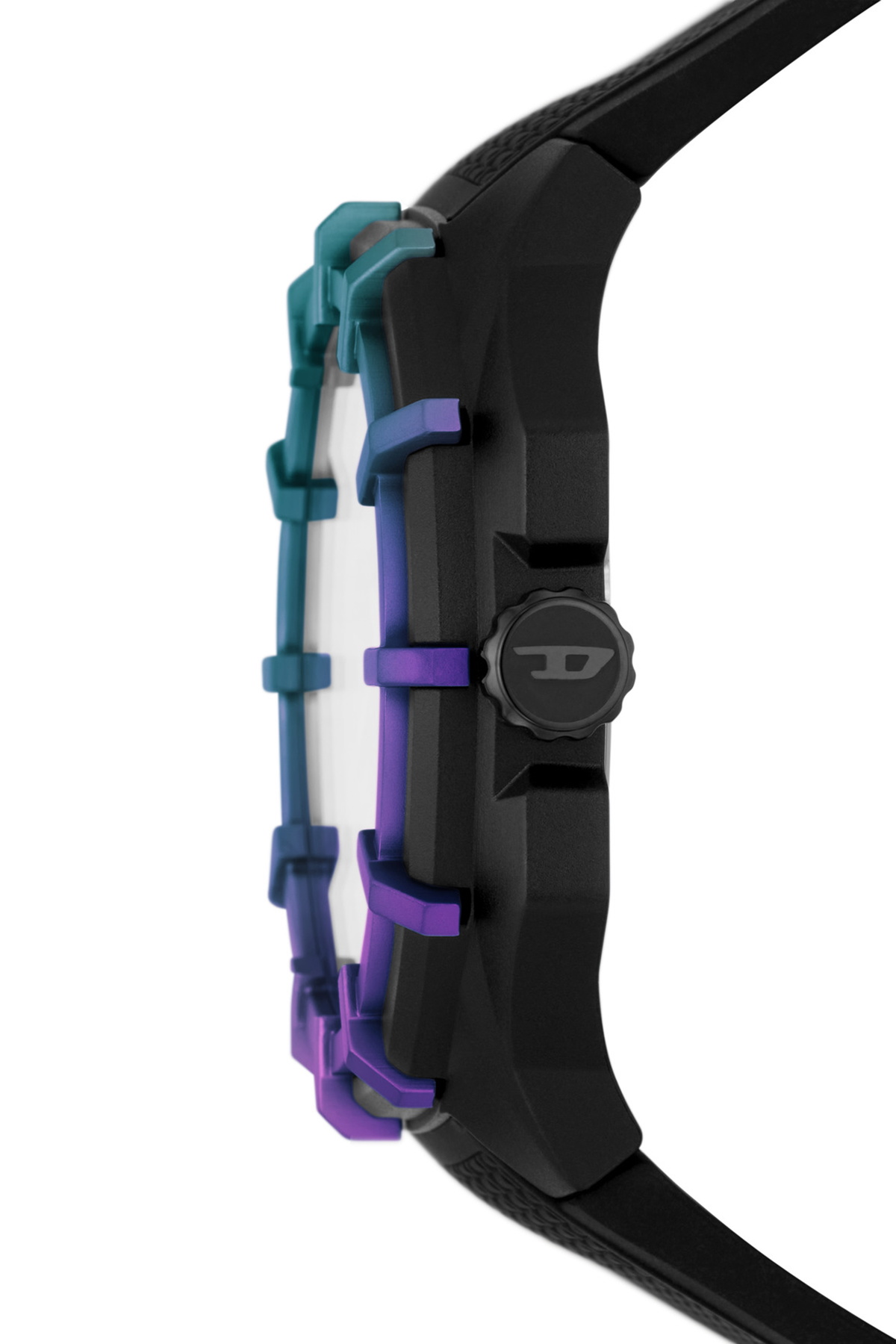 Diesel Framed three-hand black silicone watch - Timeframes Mens in ...