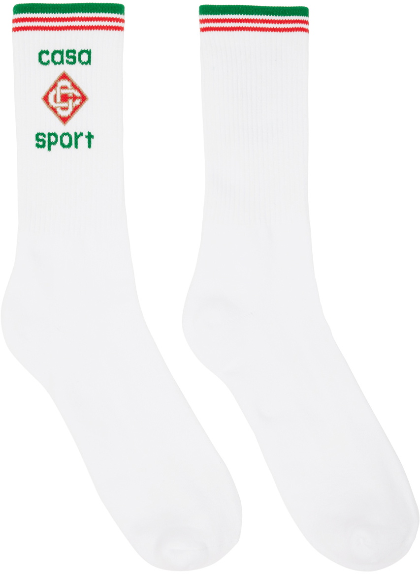 Casablanca White Casa Sport Socks Casablanca