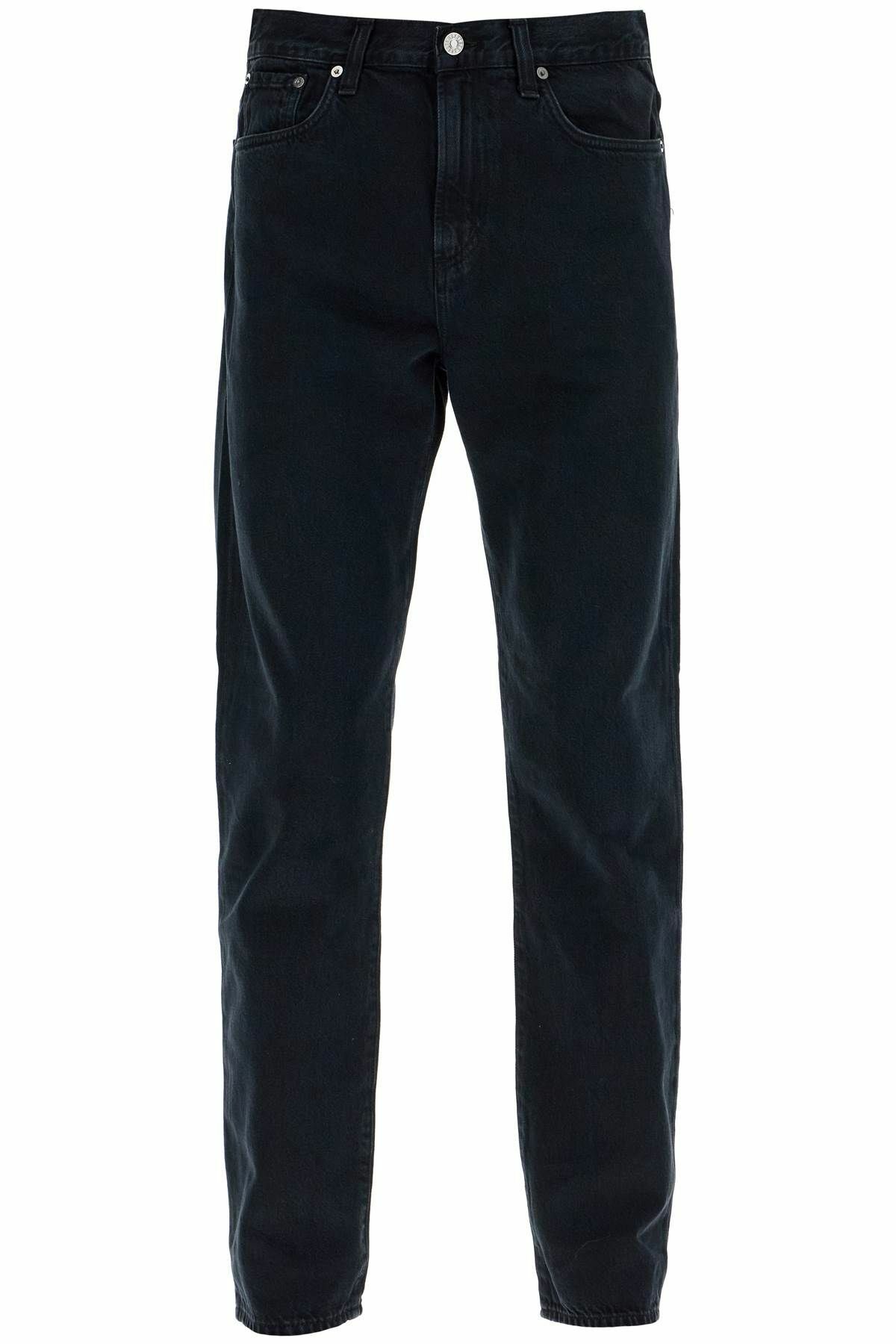 AGOLDE crushed wash curtis jeans in Black AGOLDE