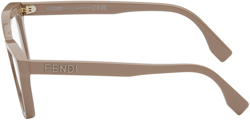 Fendi Taupe Lettering Glasses Fendi
