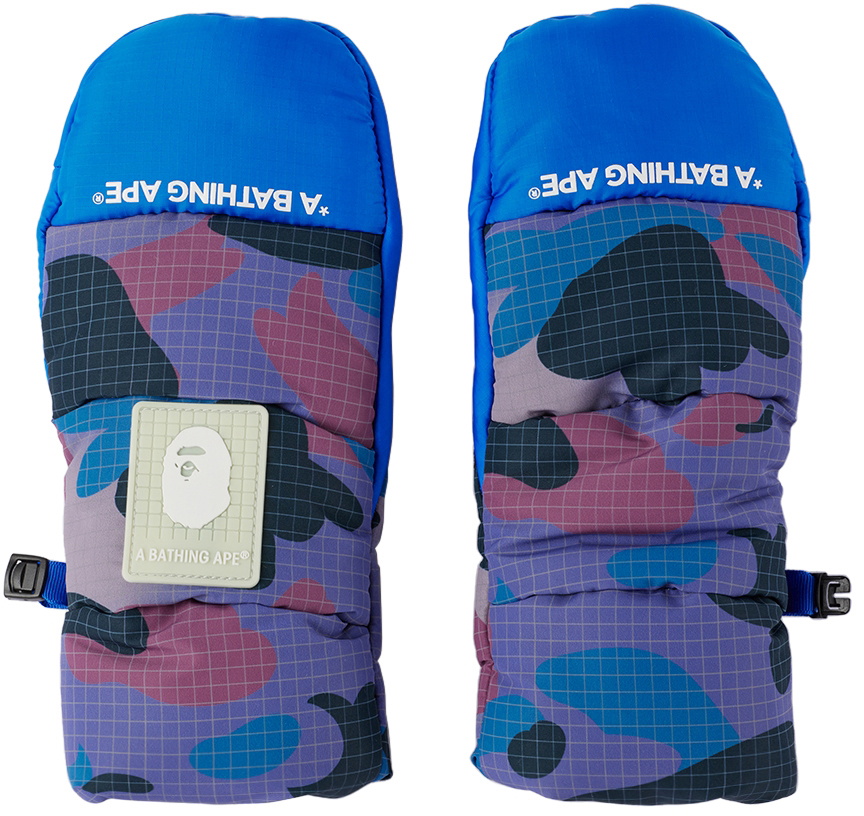 BAPE Kids Purple Grid Gloves A Bathing Ape