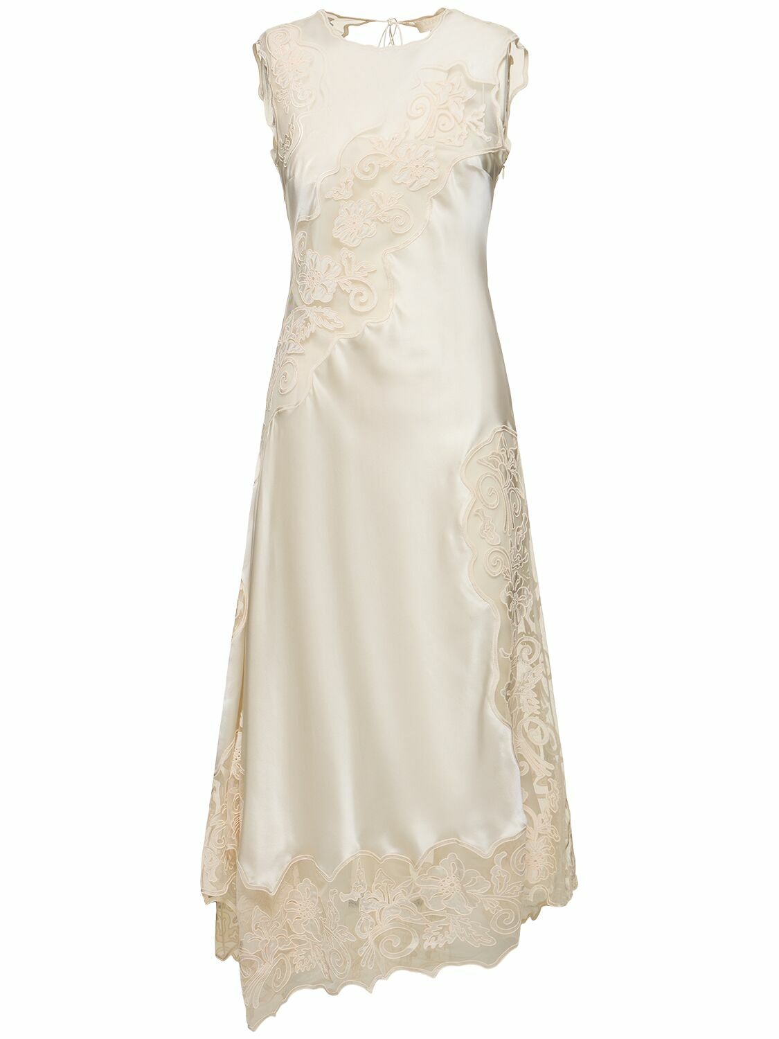 ULLA JOHNSON Kaia Silk & Lace Midi Dress Ulla Johnson