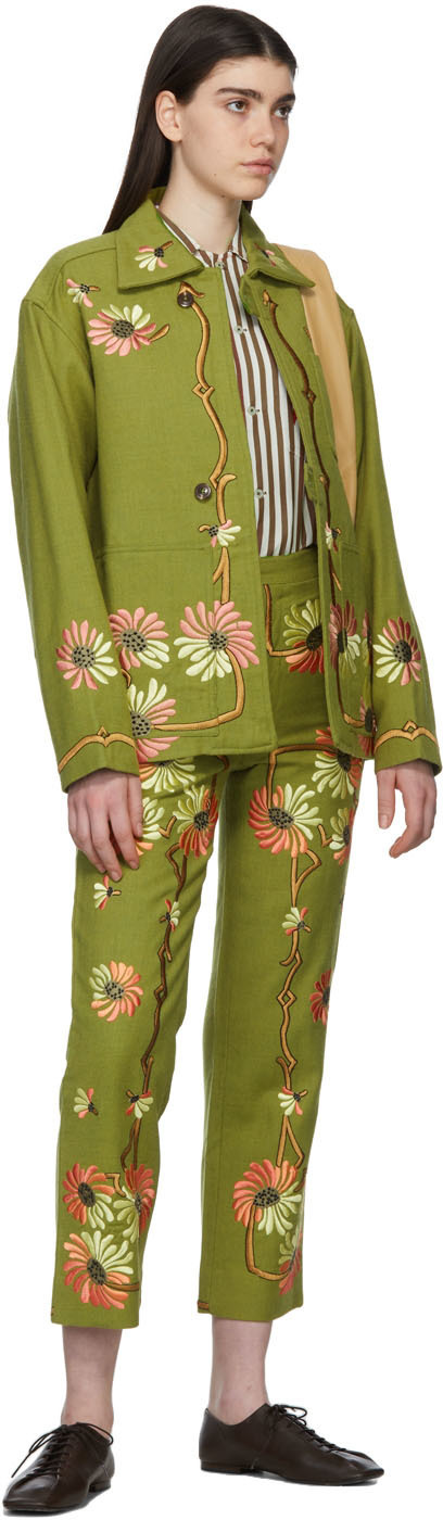 Bode Green Victorian Lime Jacket Bode