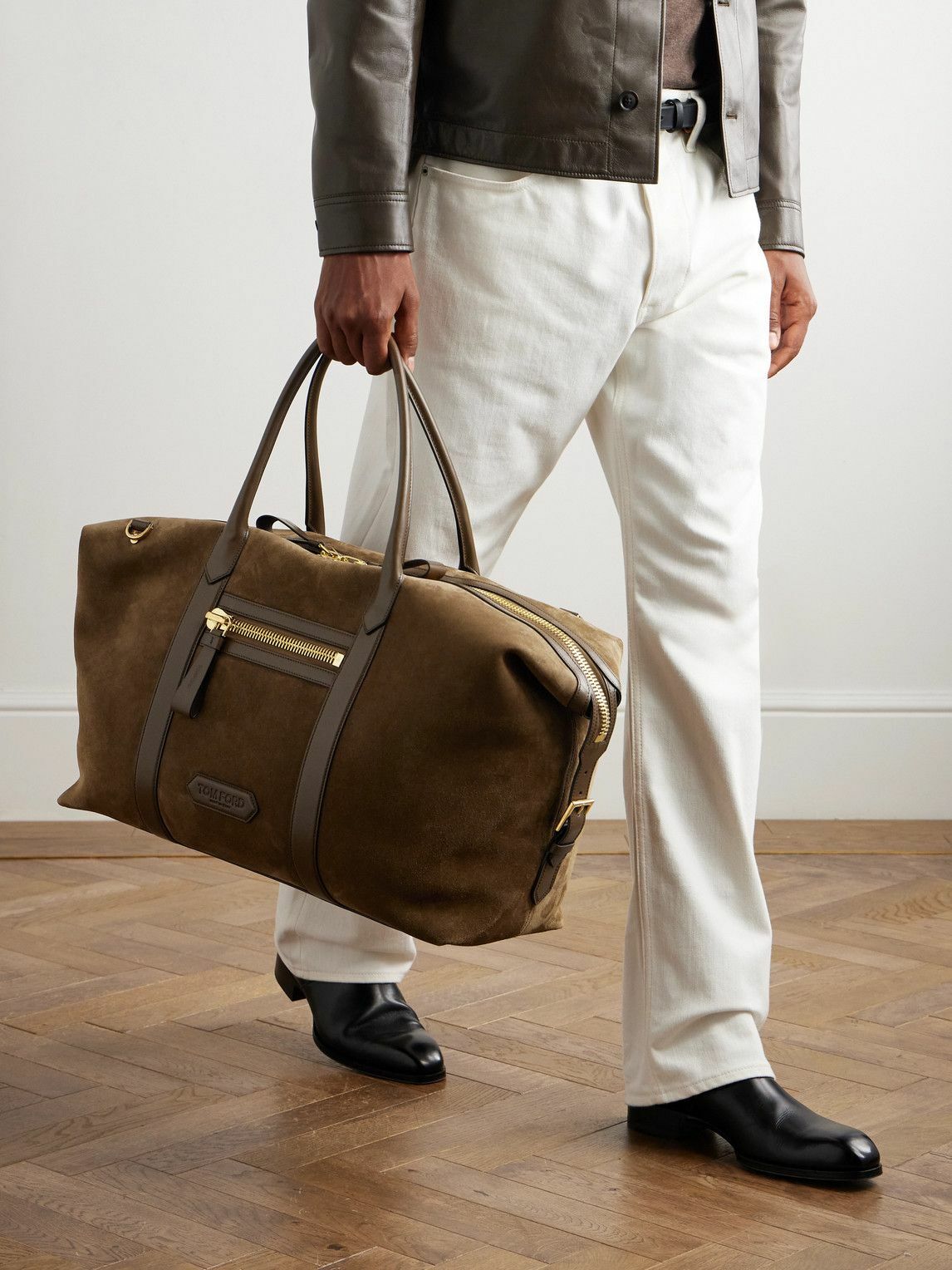 TOM FORD - Buckley Leather-Trimmed Suede Holdall TOM FORD