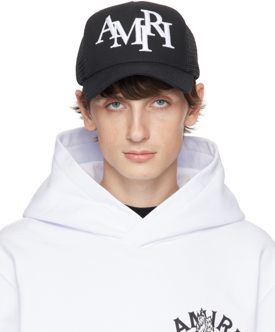 AMIRI Black Staggered Logo Cap Amiri