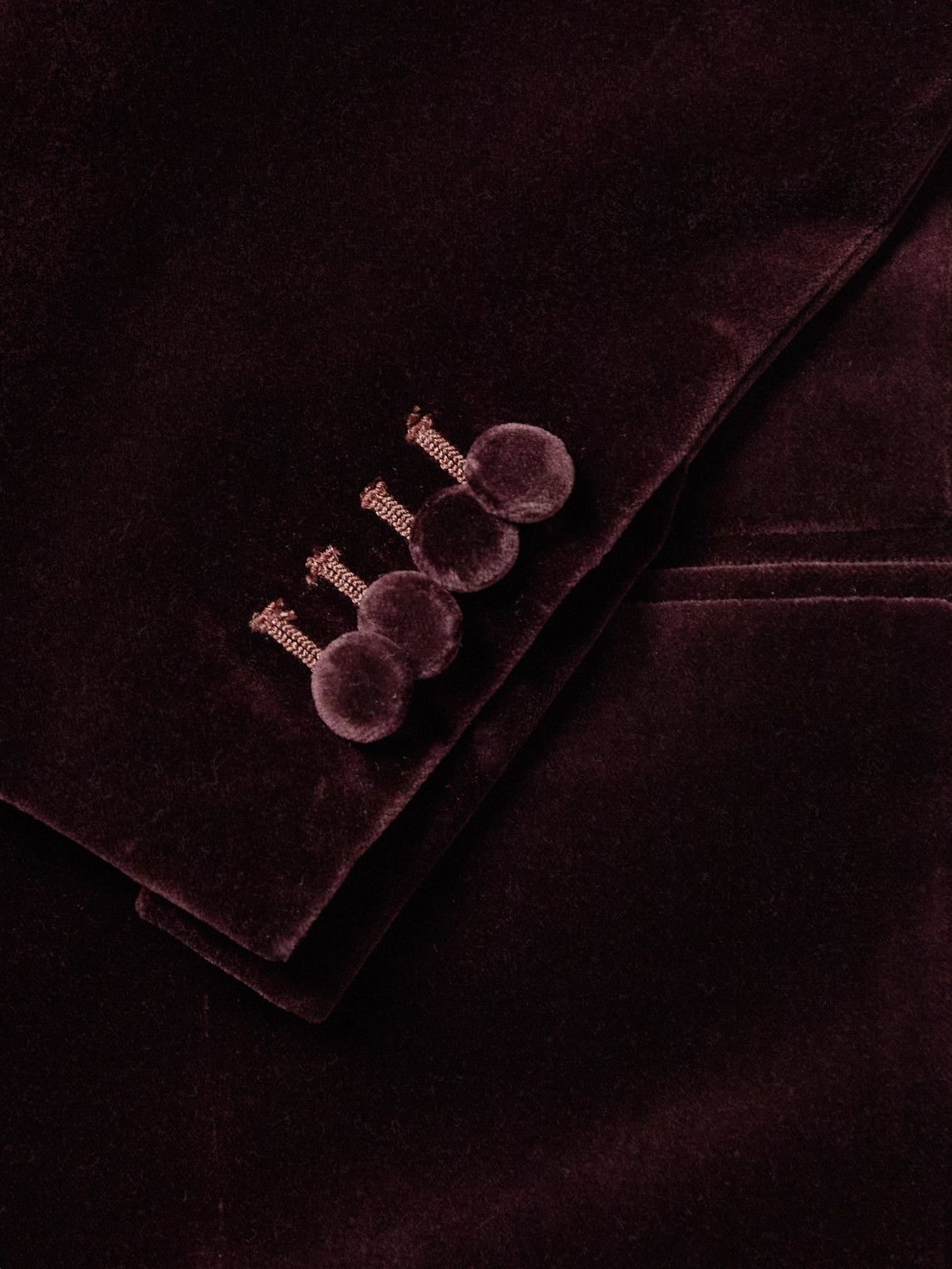 De Petrillo - Vomero Cotton-Velvet Blazer - Burgundy De Petrillo