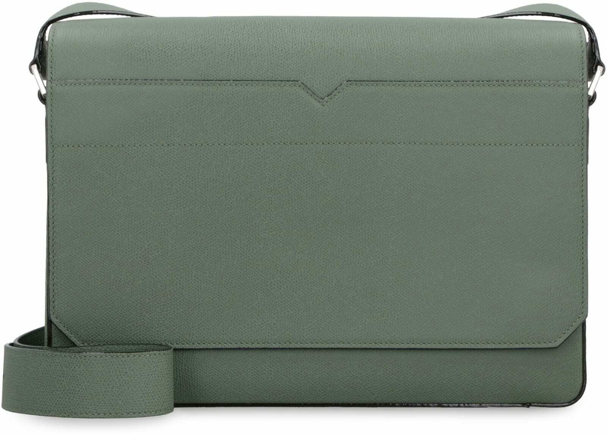Valextra V-line Leather Messenger Bag Valextra