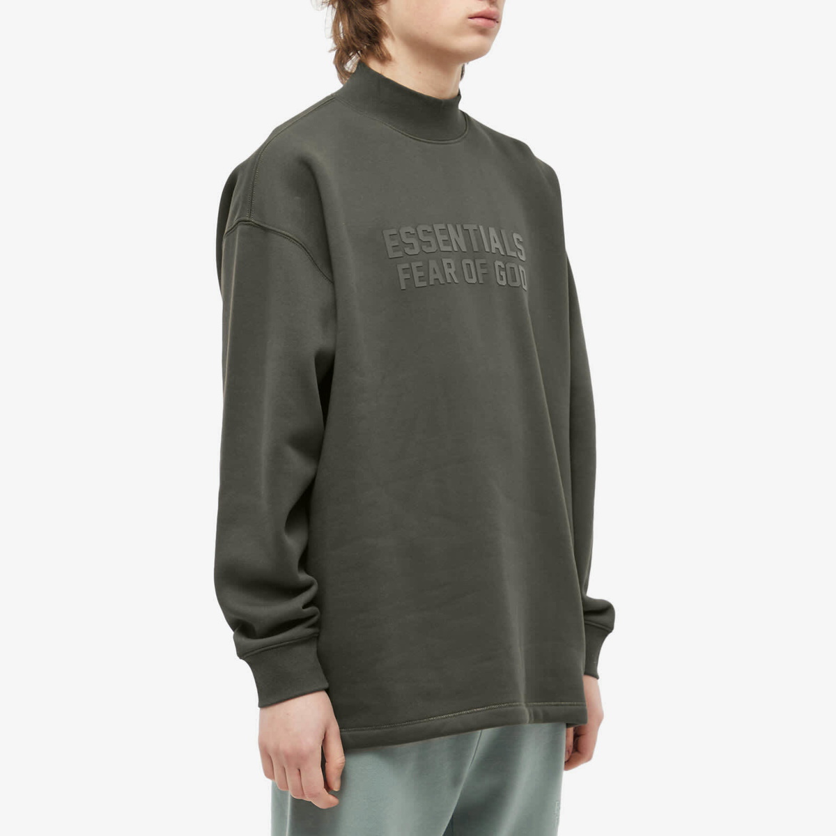 Fear of God ESSENTIALS Men's Relaxed Crew Sweat in Off-Black Fear Of ...