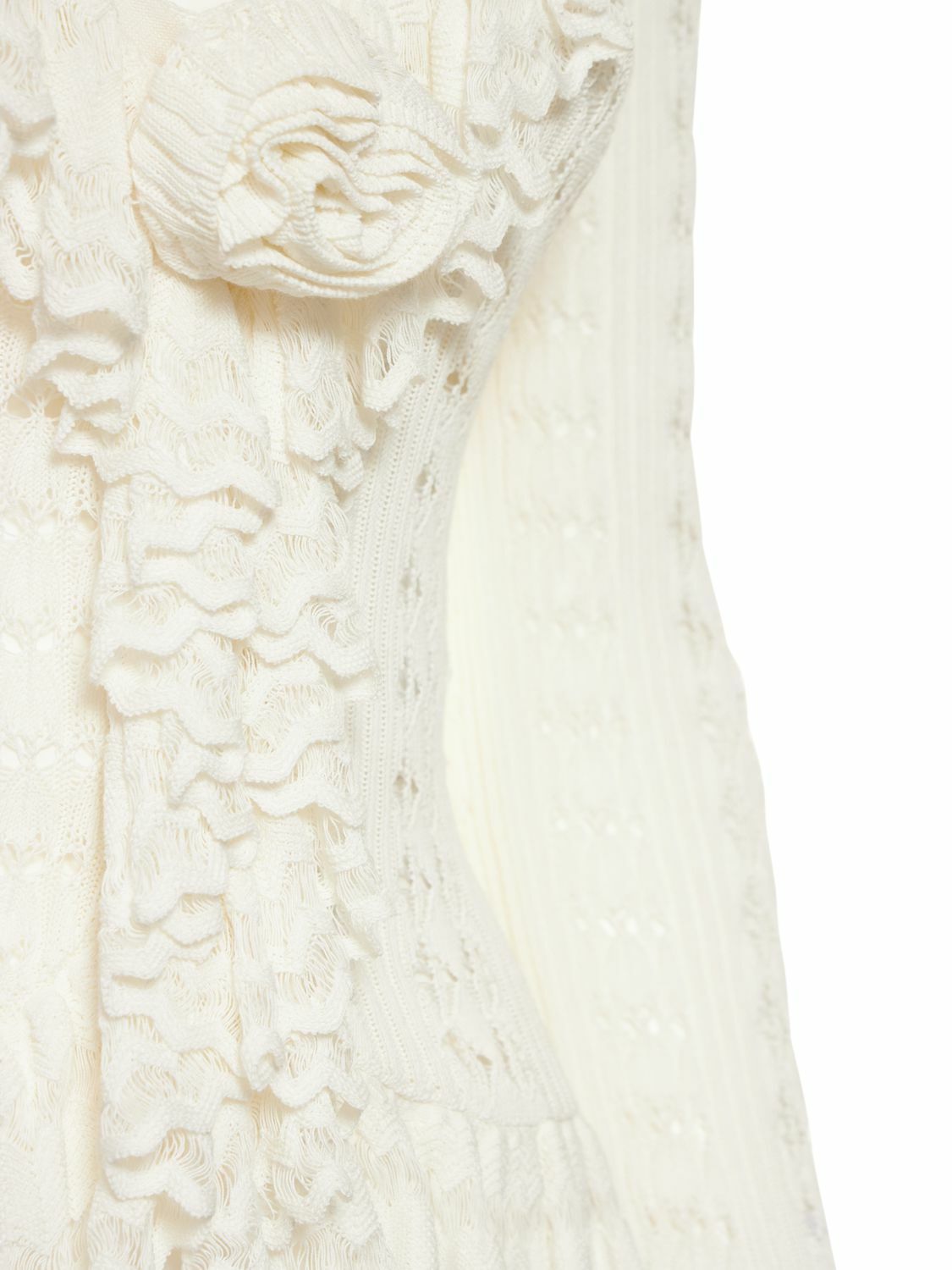 BLUMARINE Viscose & Cotton Pointelle Knit Twin Set Blumarine