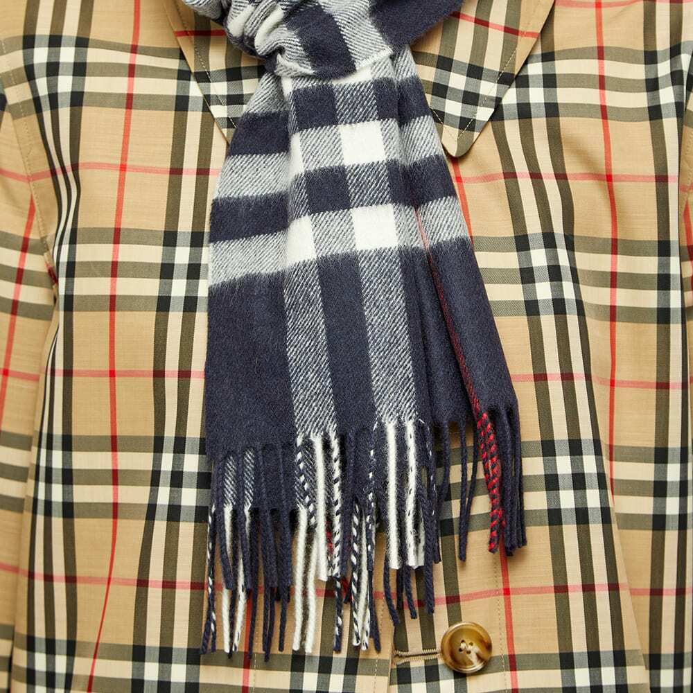 Burberry Women's Giant Checked Scarf in Navy Burberry