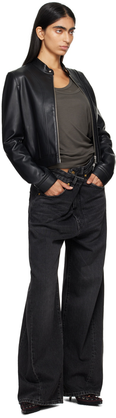 DARKPARK Black Ines Fold Over Jeans DARKPARK