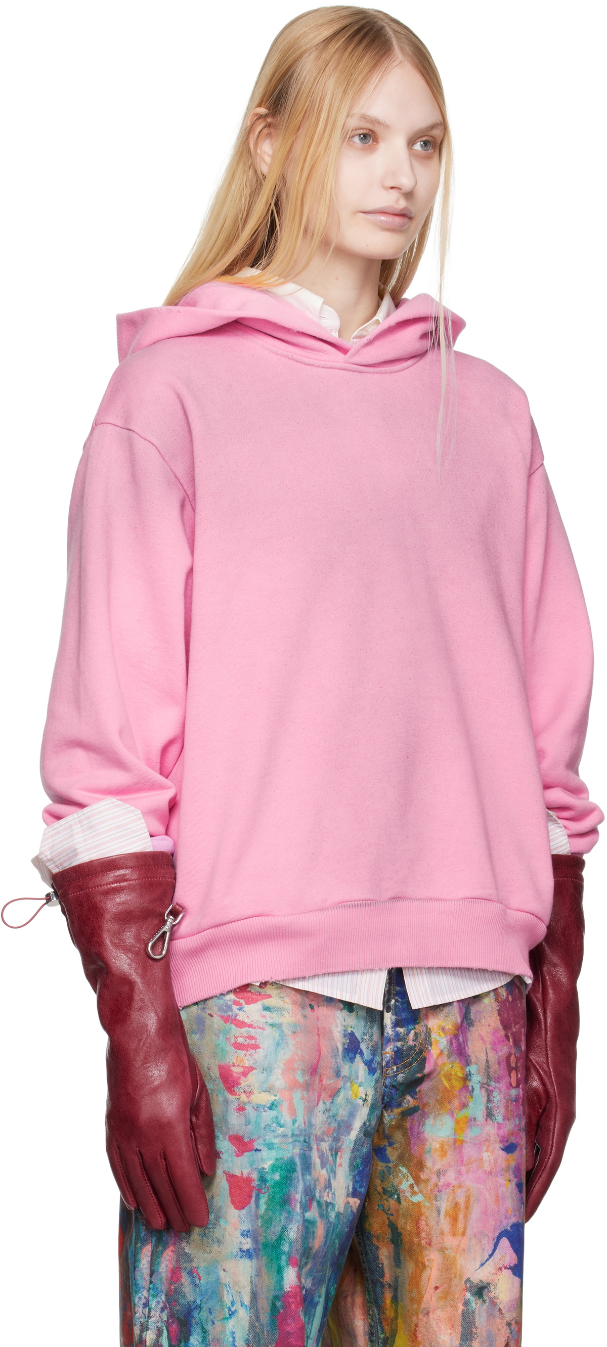 Acne Studios Pink Logo Hoodie Acne Studios