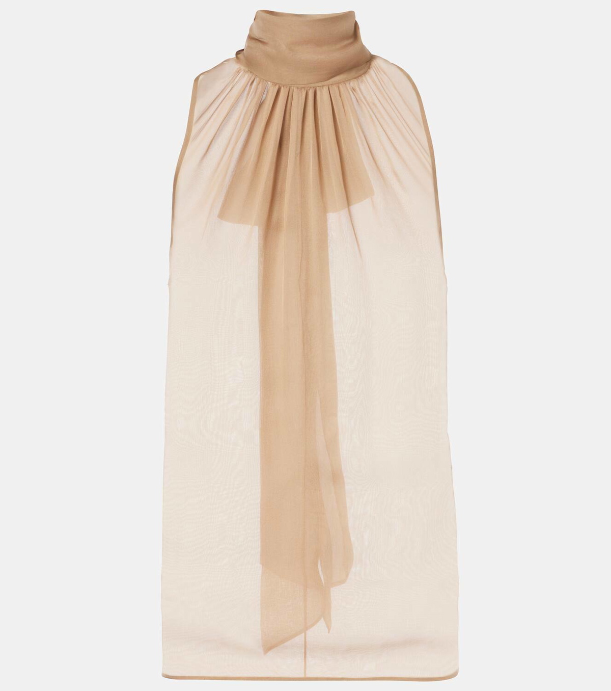 Saint Laurent Draped silk muslin blouse Saint Laurent