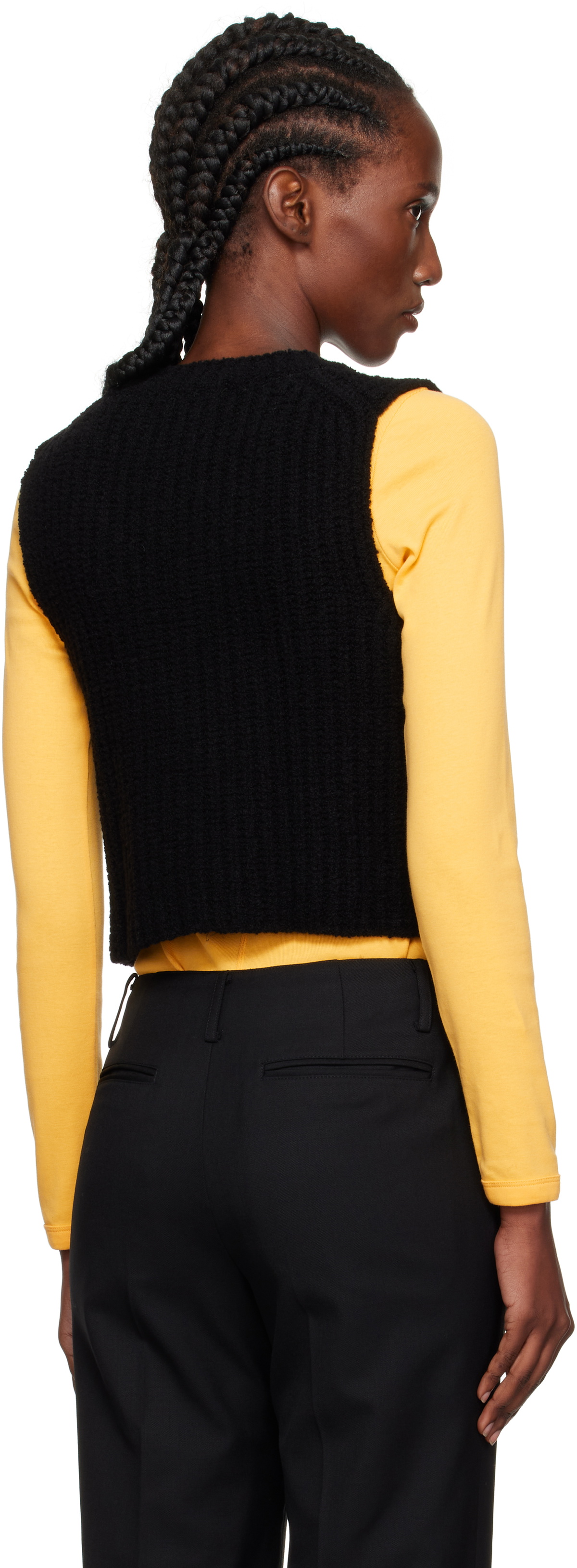 Nothing Written Black Garine Wool Sweater Vest NOTHING WRITTEN