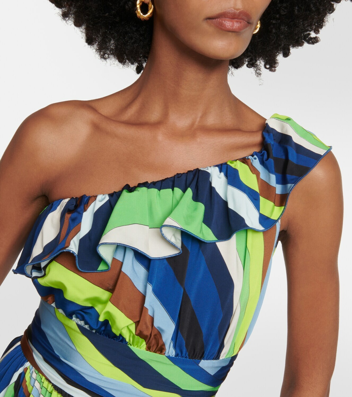 Pucci Iride-print one-shoulder minidress Emilio Pucci