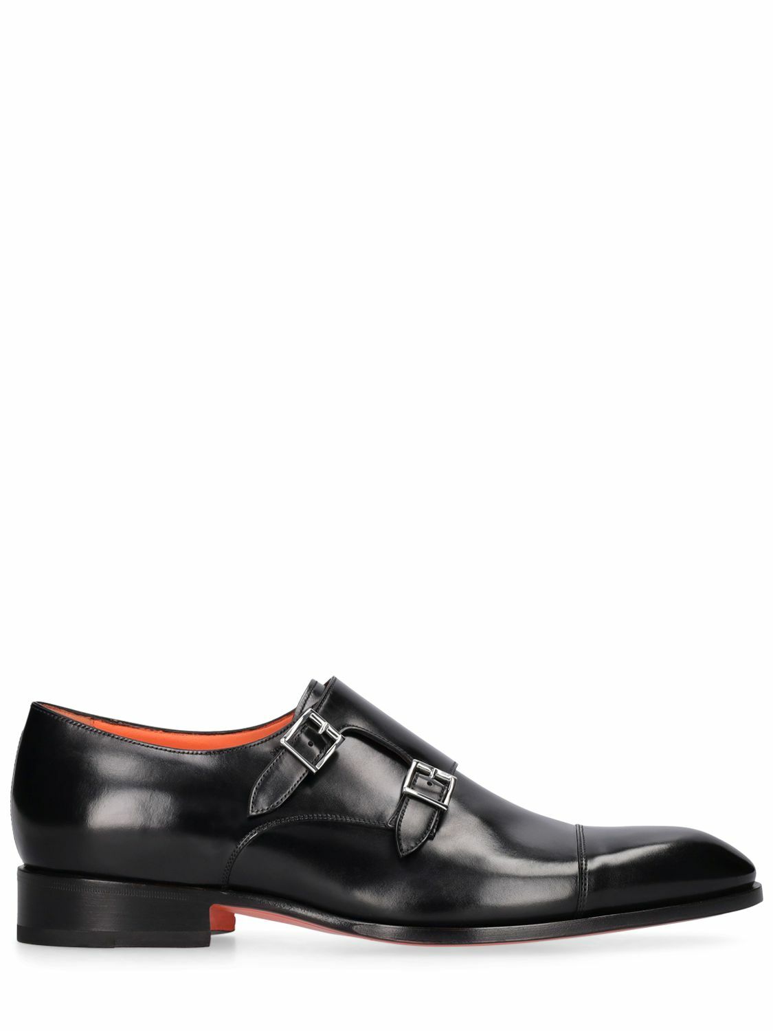 SANTONI Bugs Leather Monk Strap Shoes Santoni