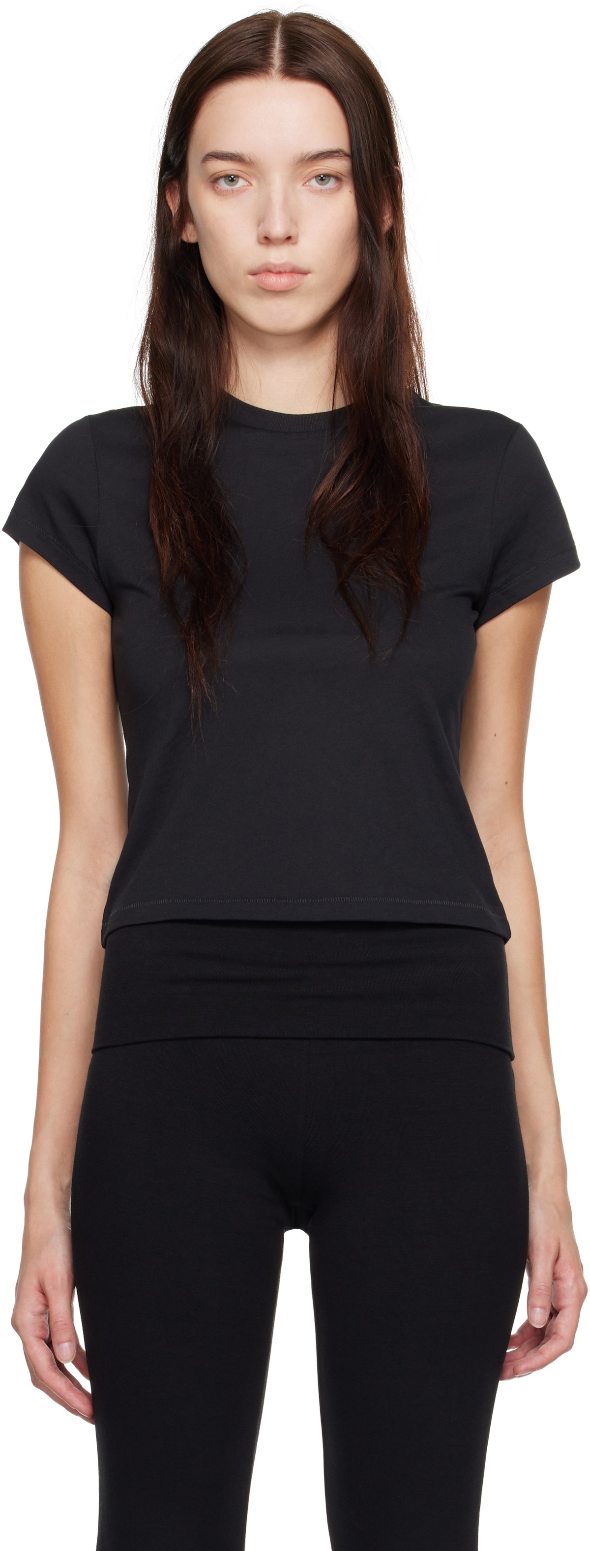 SKIMS Black Relaxed Tees Shrunken T-shirt SKIMS