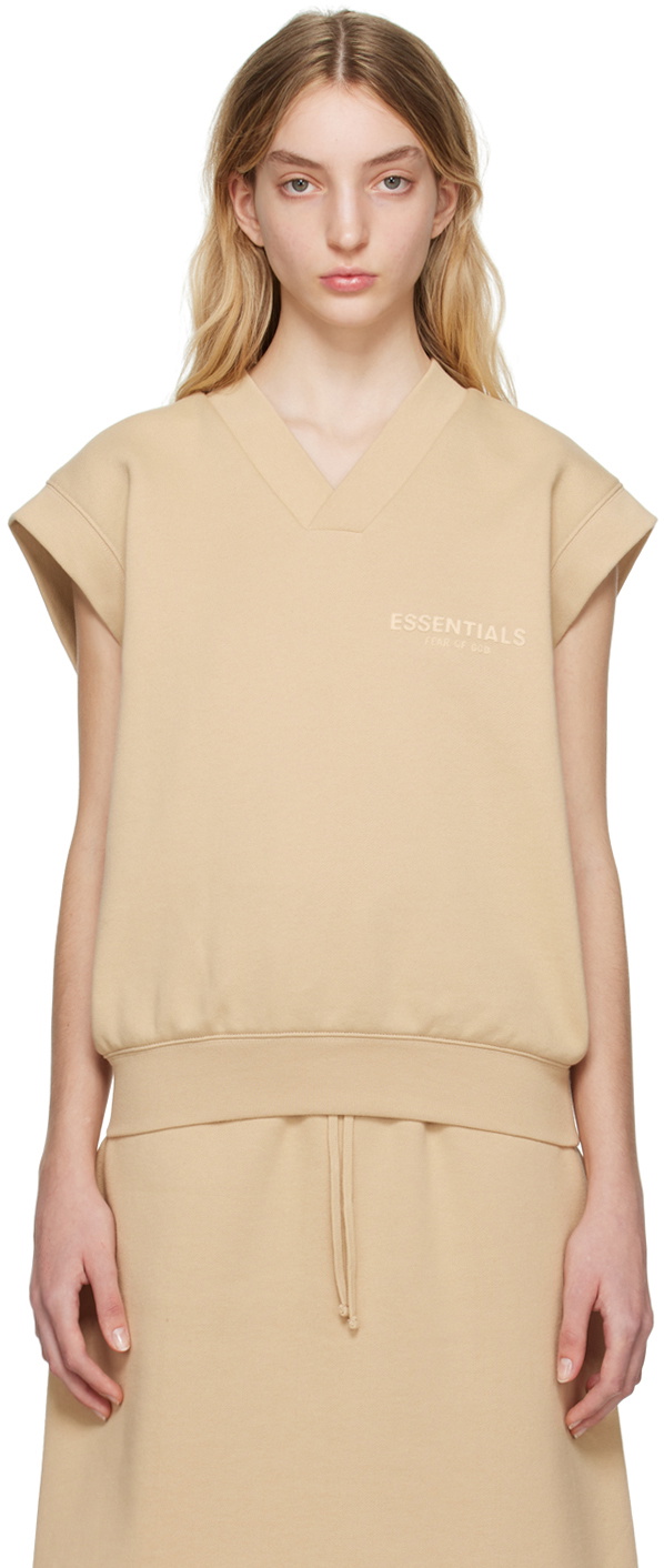 Essentials Beige V-Neck Vest Essentials