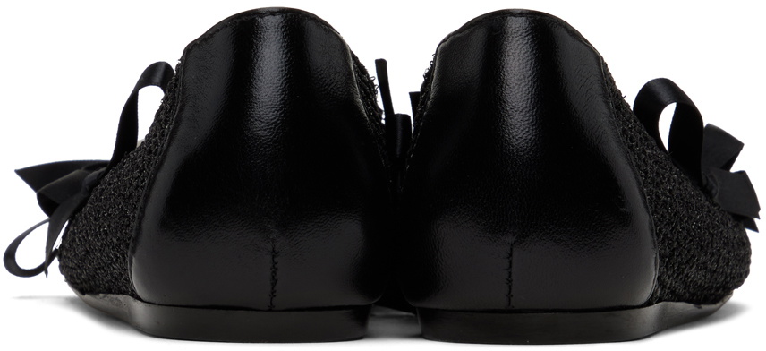 Simone Rocha Black Bell Charm Crochet Ballerina Flats Simone Rocha