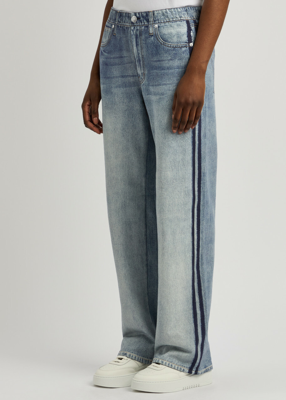 Rag & Bone Miramar Jeans-print Cotton Sweatpants Light Blue Rag and Bone