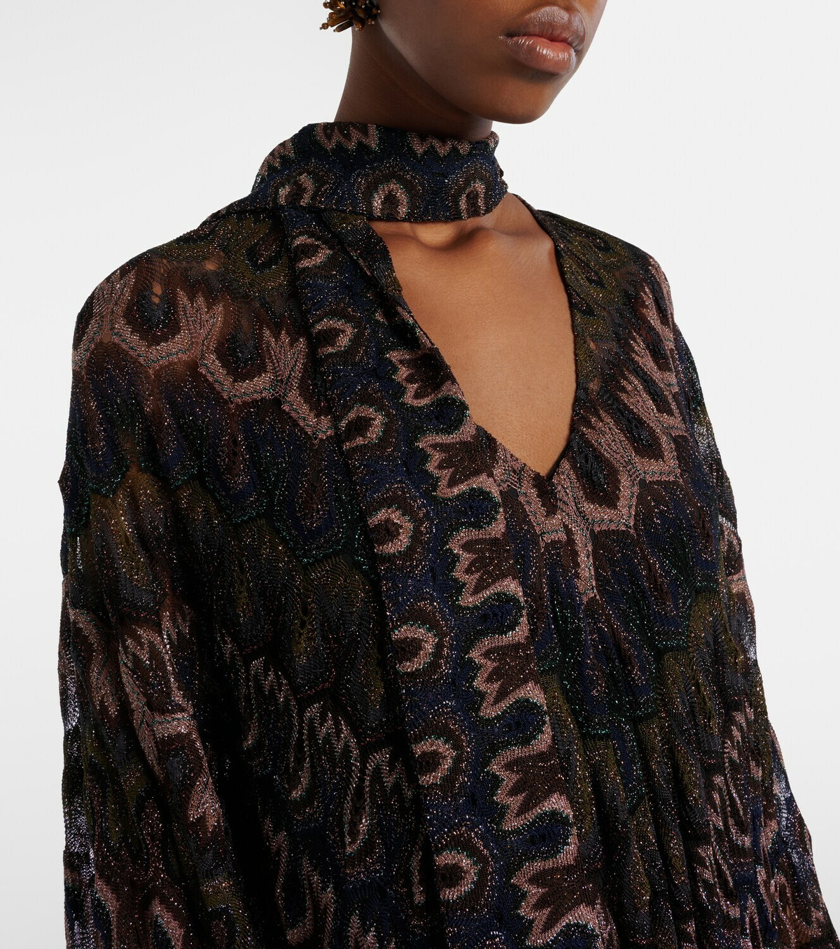 Missoni Chevron lamé maxi dress Missoni