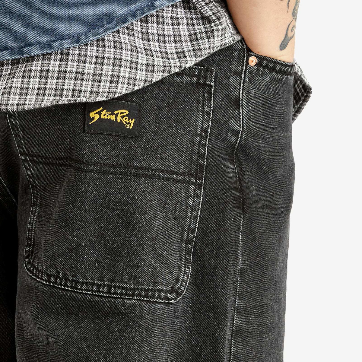 Stan Ray Men's Wide 5 Jeans in Washed Black Stan Ray
