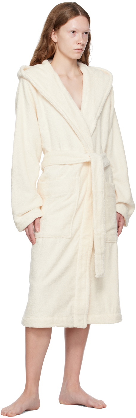 Tekla Off-White Hooded Bathrobe Tekla Fabrics