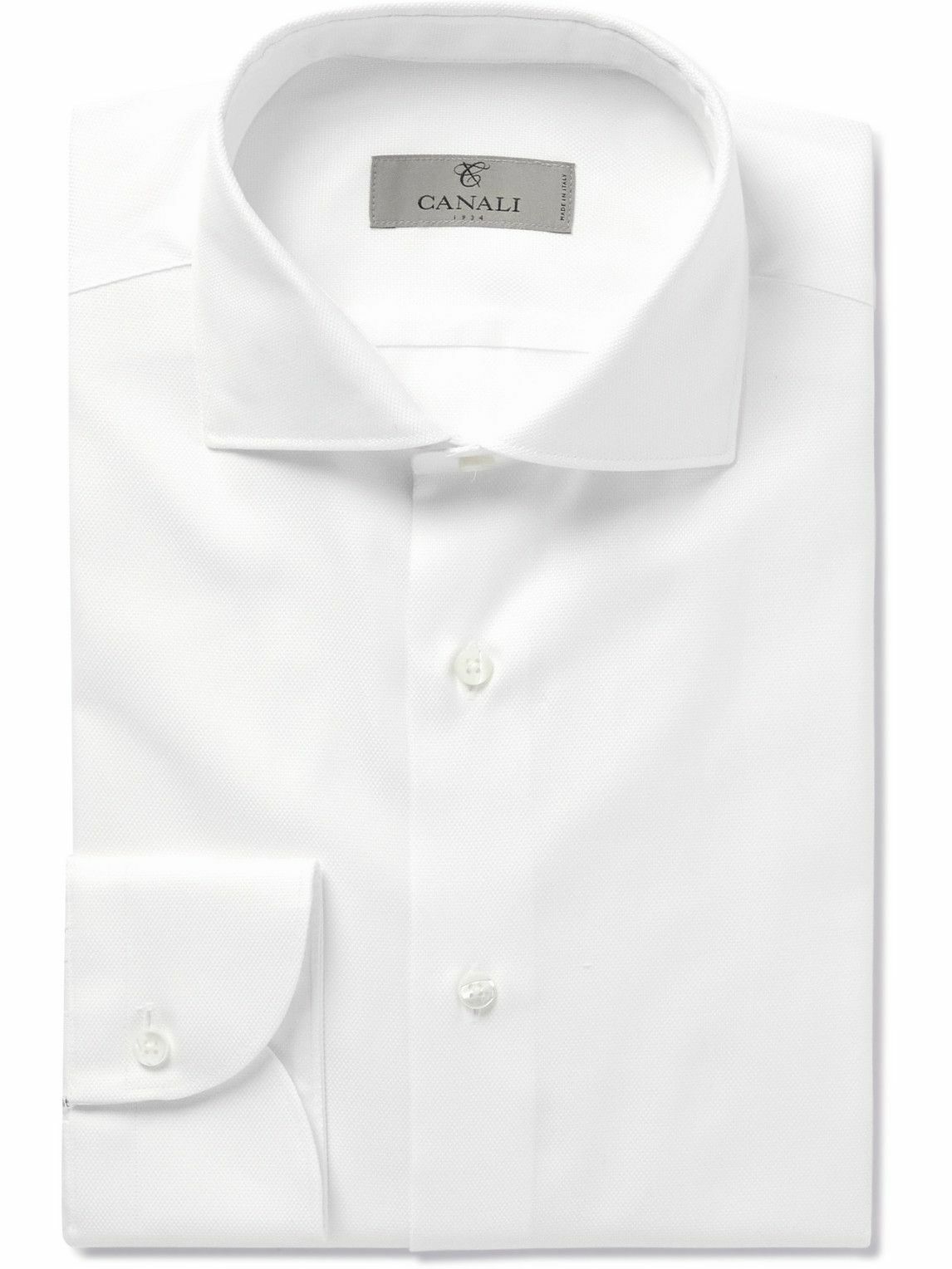 Canali - Slim-Fit Textured-Cotton Shirt - White Canali