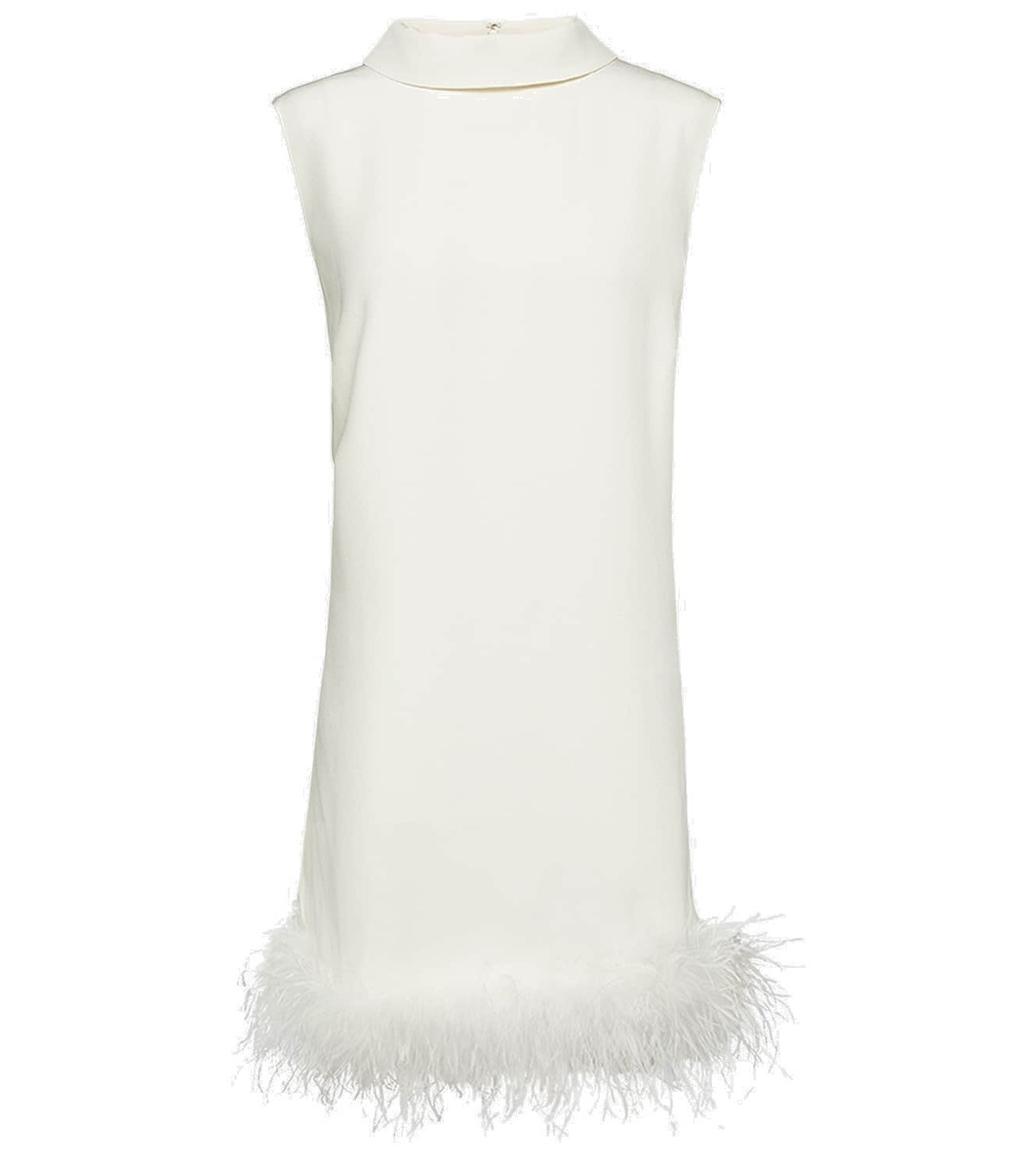 Rixo Bridal Candice feather-trimmed silk minidress Rixo