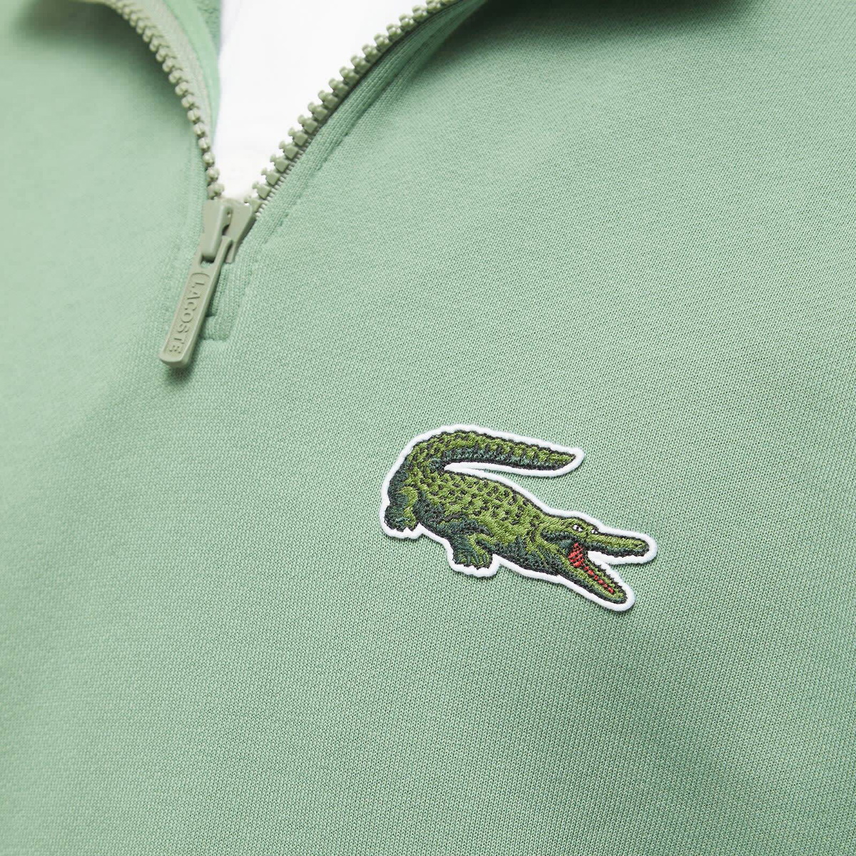 Lacoste Men's Robert Georges Half Zip Sweat in Ash Green Lacoste